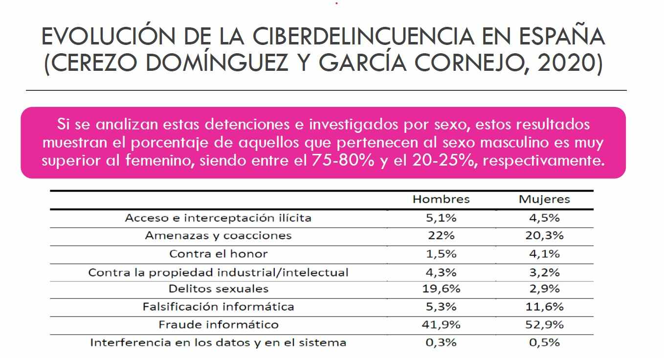 Evolución de la ciberdelincuencia en España (2020): por género de los investigados – Blue True Crime